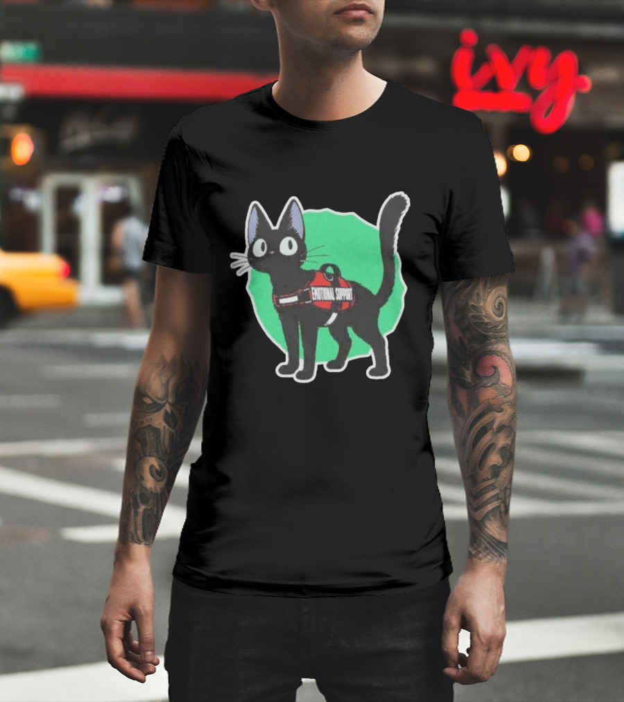 Jiji Kiki's Delivery Service Emotional Support Cat With Harness Patch T-Shirt