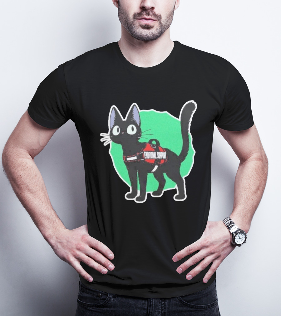 Jiji Kiki's Delivery Service Emotional Support Cat With Harness Patch T-Shirt