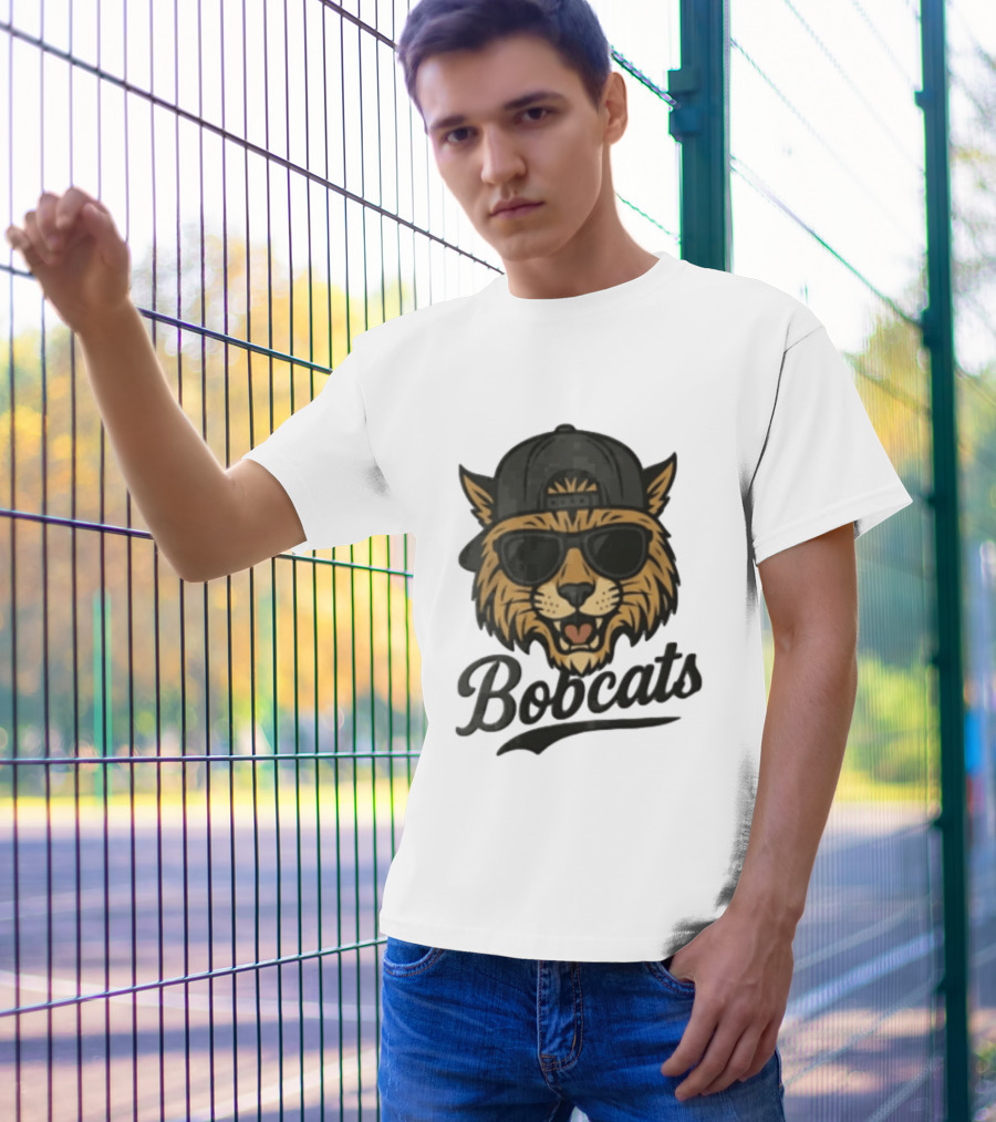 Bobcats Cool Bobcat Sunglasses Baseball Cap T-Shirt