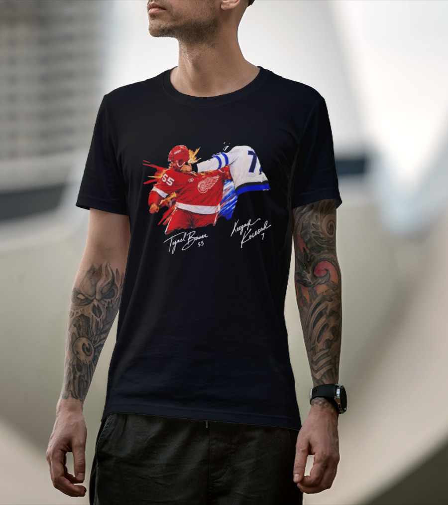 Tyrel Bauer 55 Vs Keegan Kolesar 7 Hockey Clash T-Shirt