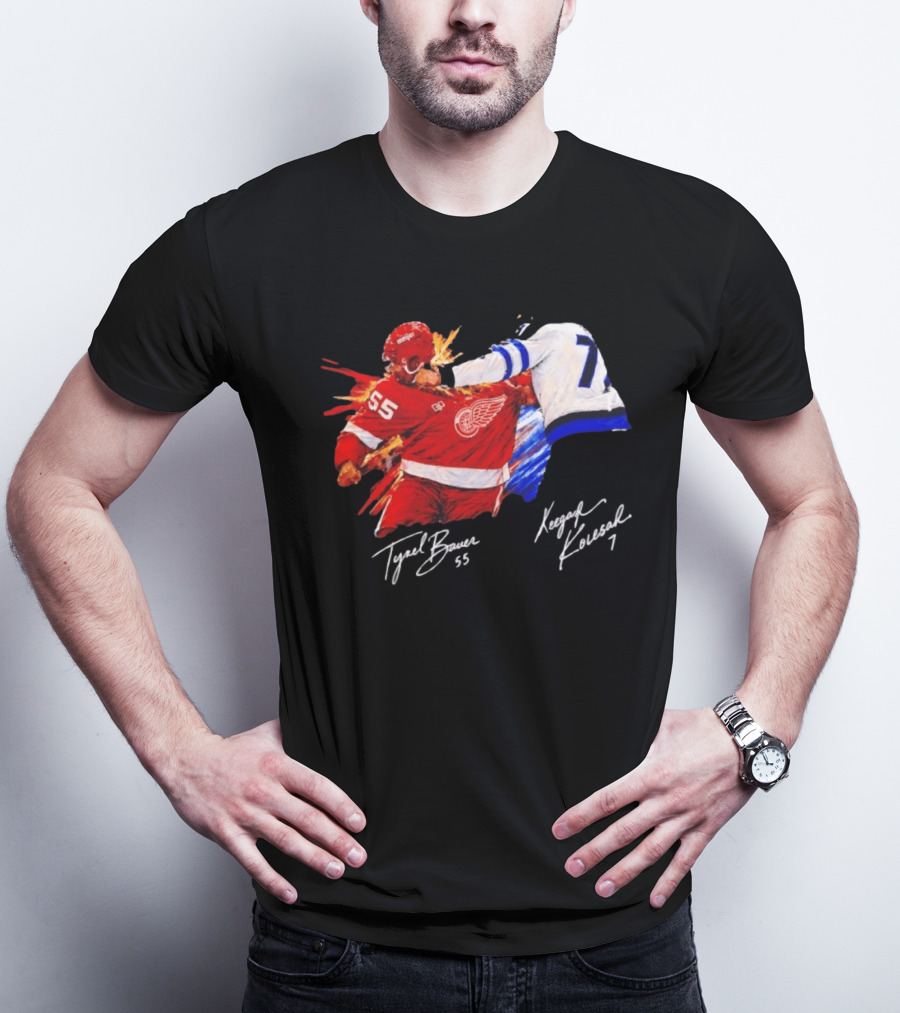 Tyrel Bauer 55 Vs Keegan Kolesar 7 Hockey Clash T-Shirt