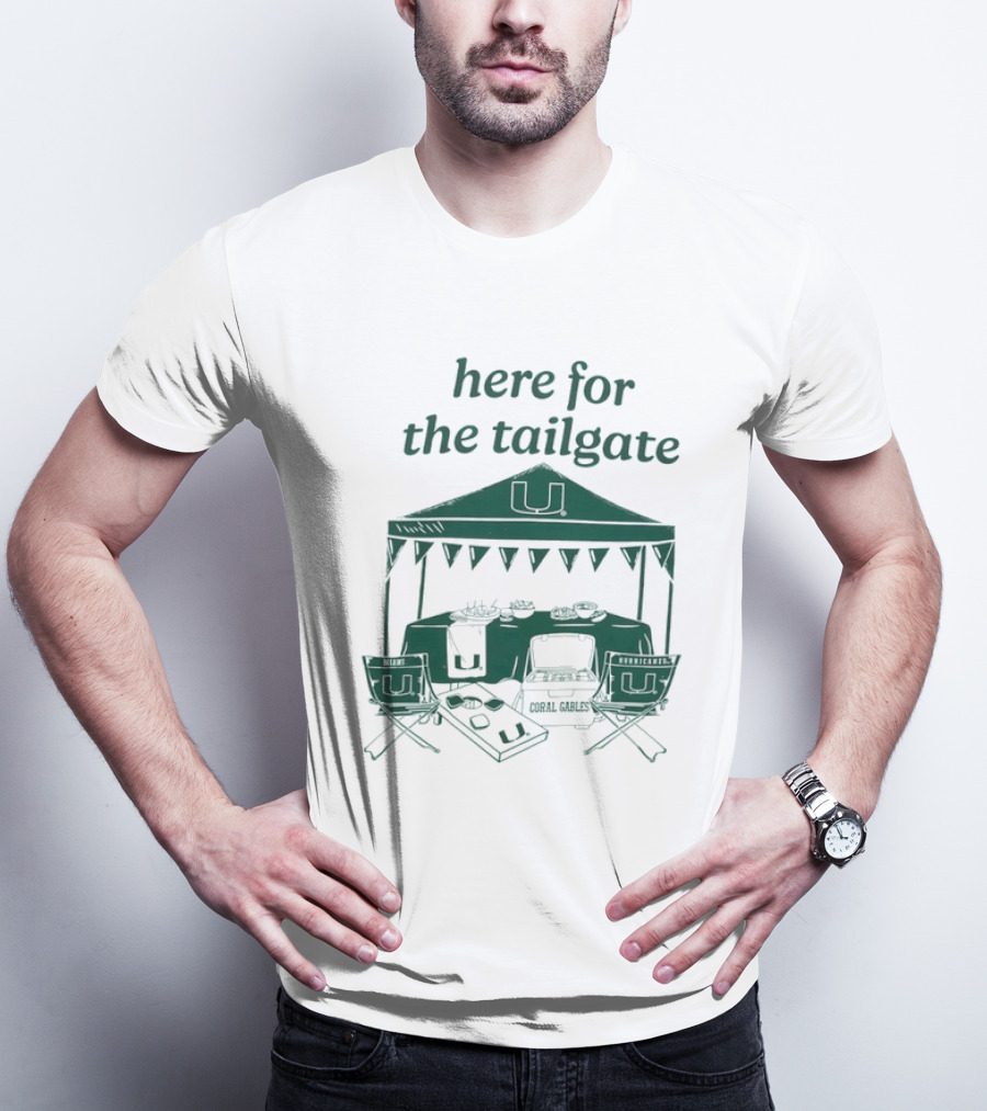 Miami Hurricanes Here For The Tailgate Coral Gables Party Essentials T-Shirt