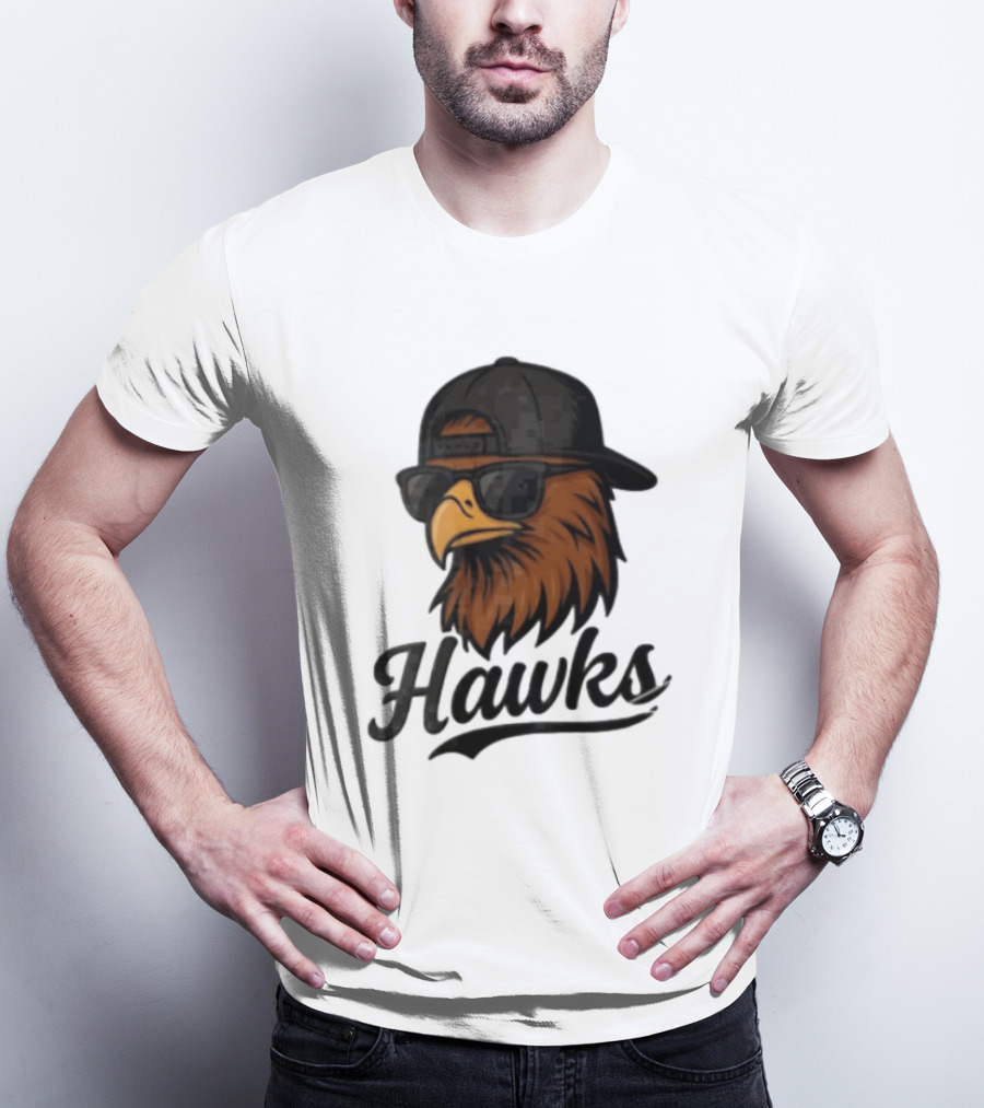 Hawks Eagle Wearing Sunglasses And Baseball Cap T-Shirt