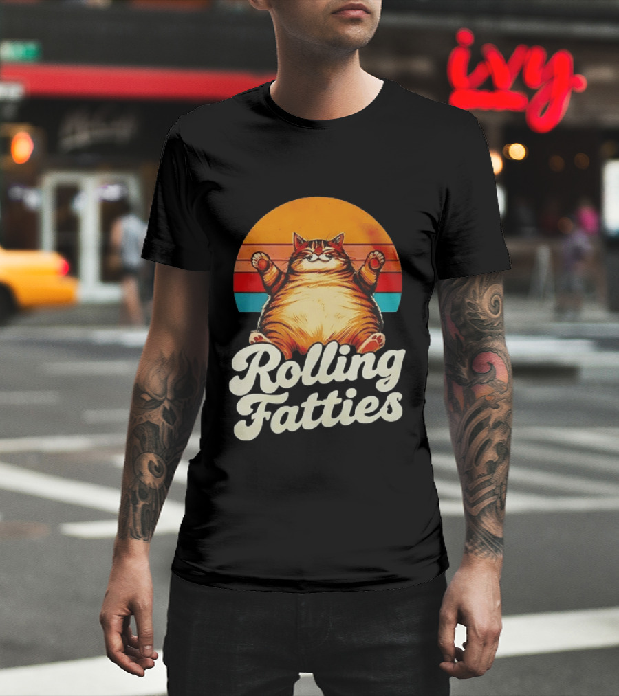 Rolling Fatties Vintage Sunset Cat T-Shirt