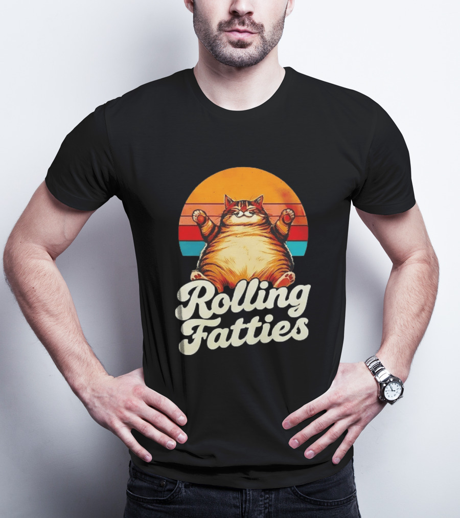 Rolling Fatties Vintage Sunset Cat T-Shirt