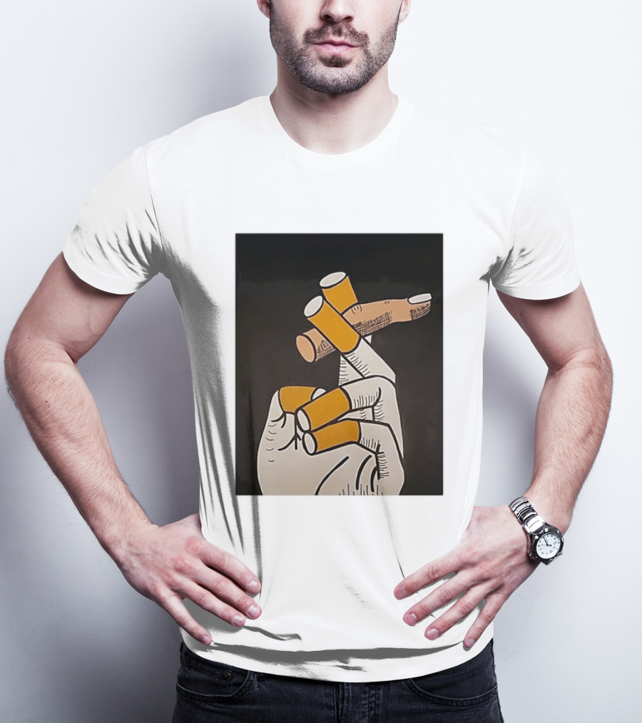 Hand With Cigarettes Smoker T-Shirt
