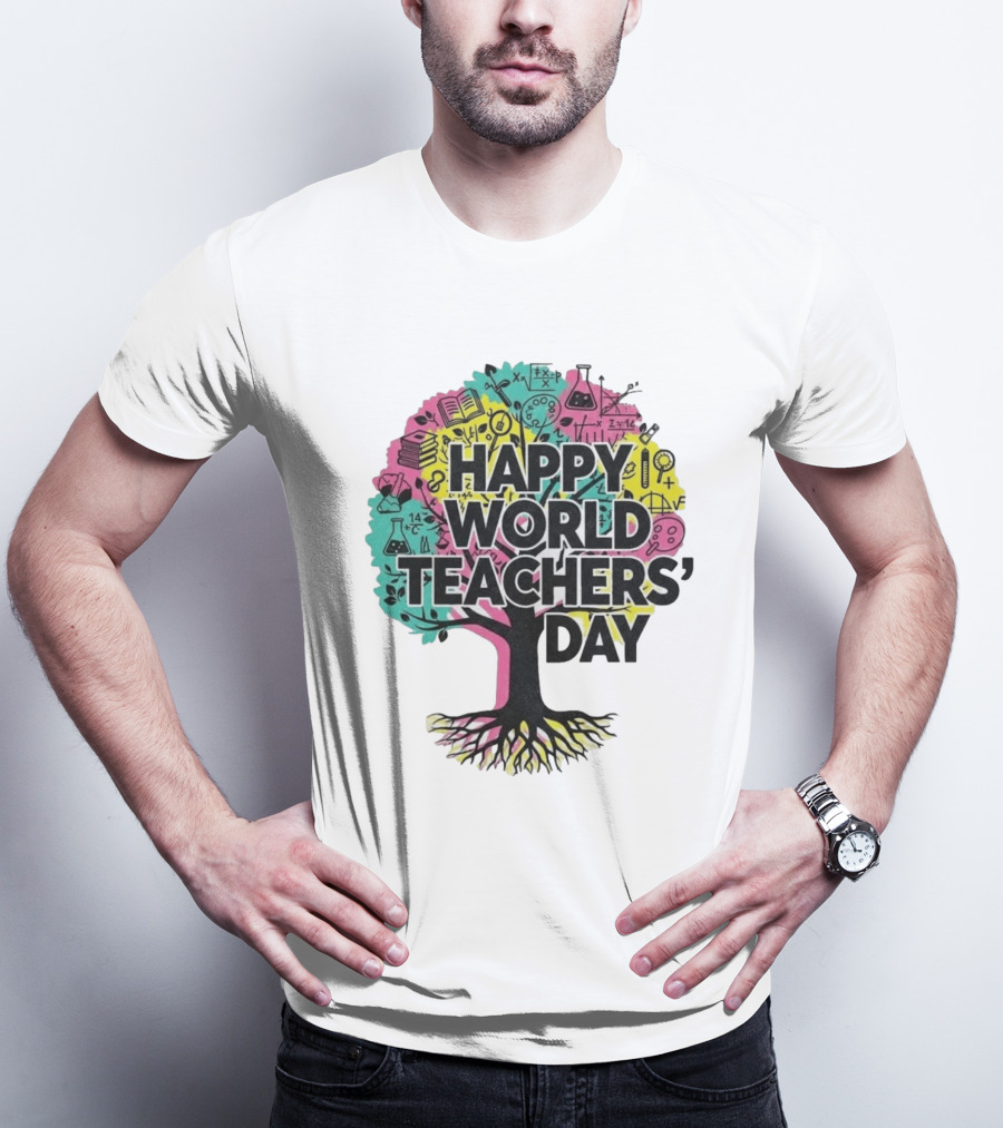 Happy World Teachers' Day Educational Tree T-Shirt
