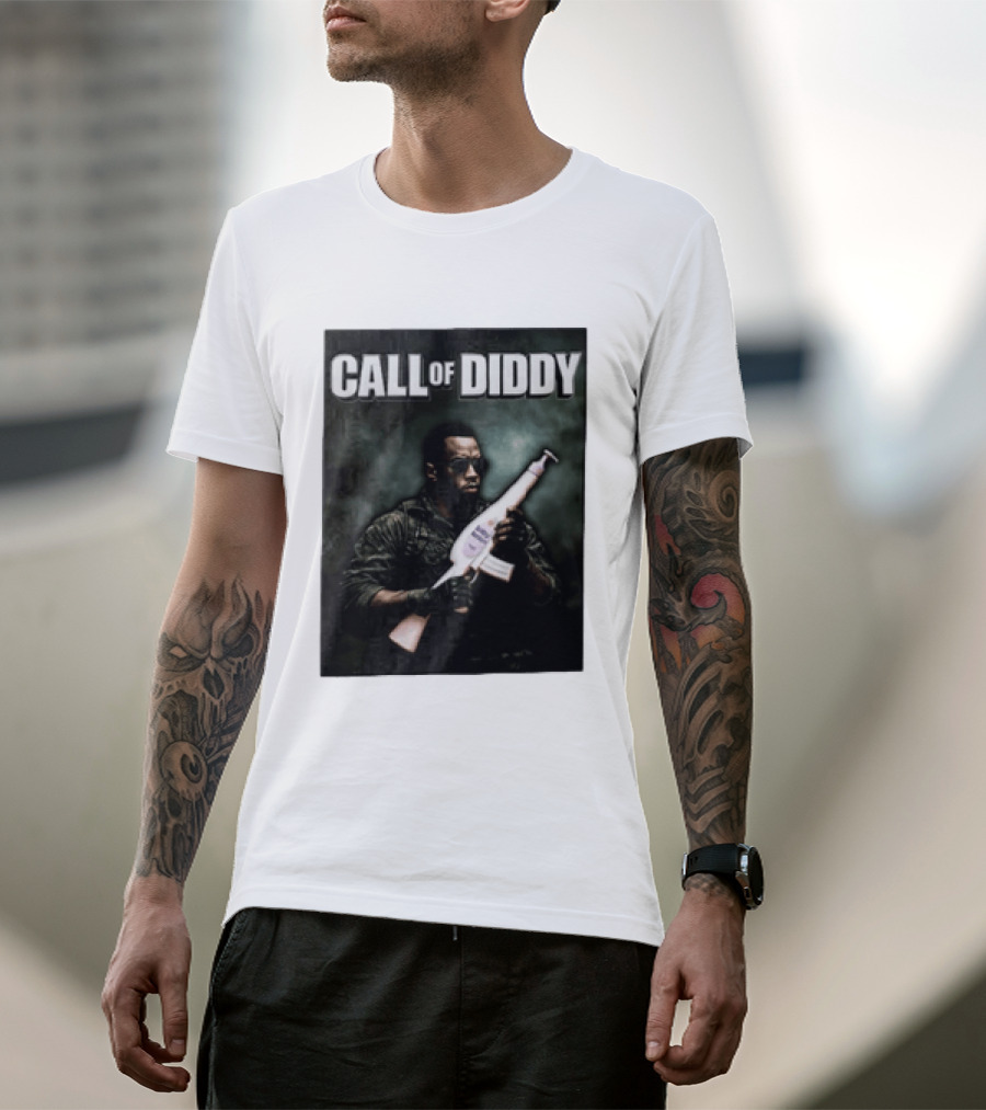 Call Of Diddy Sean Combs Parody Lotion Gun T-Shirt