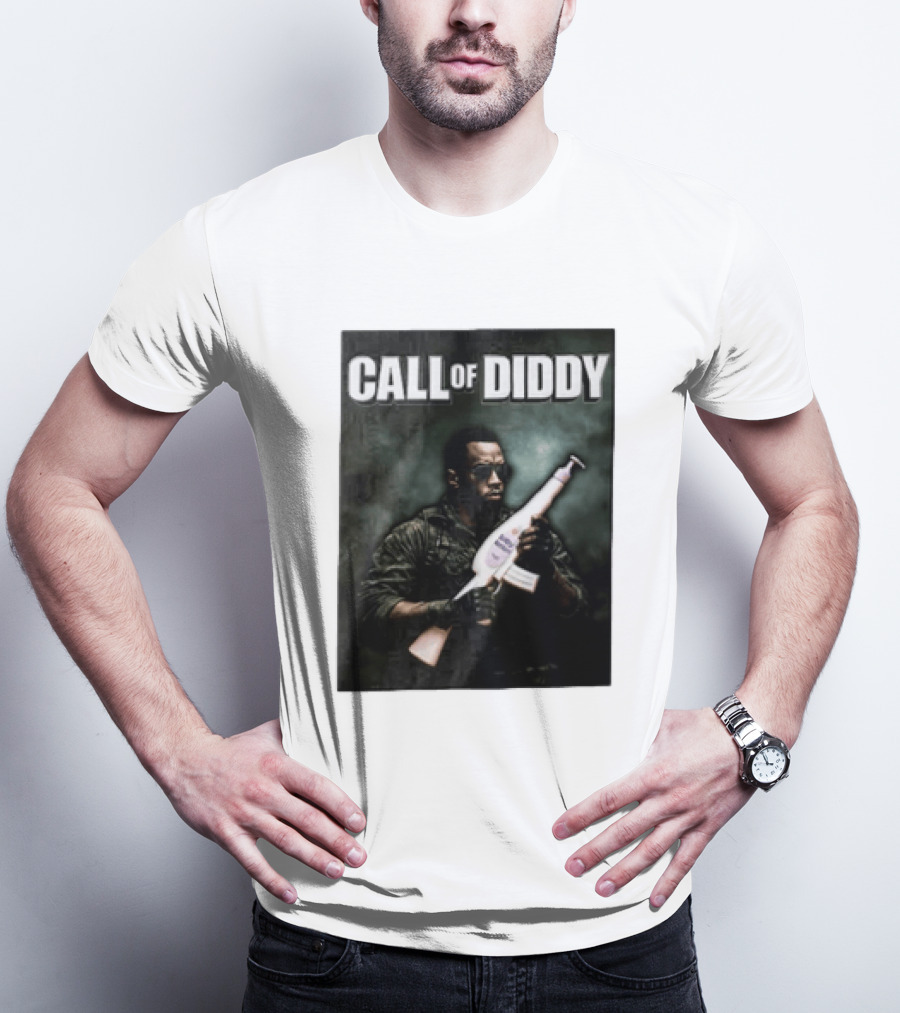 Call Of Diddy Sean Combs Parody Lotion Gun T-Shirt
