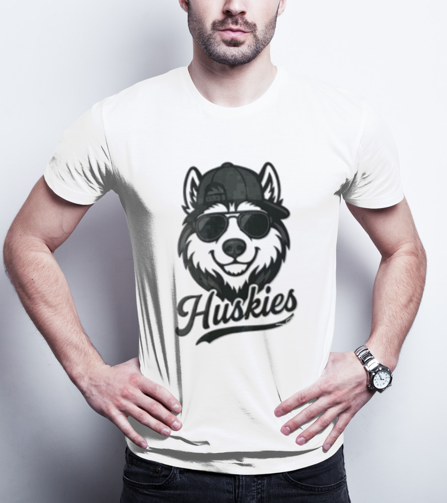 Huskies Husky Dog In Sunglasses And Cap T-Shirt
