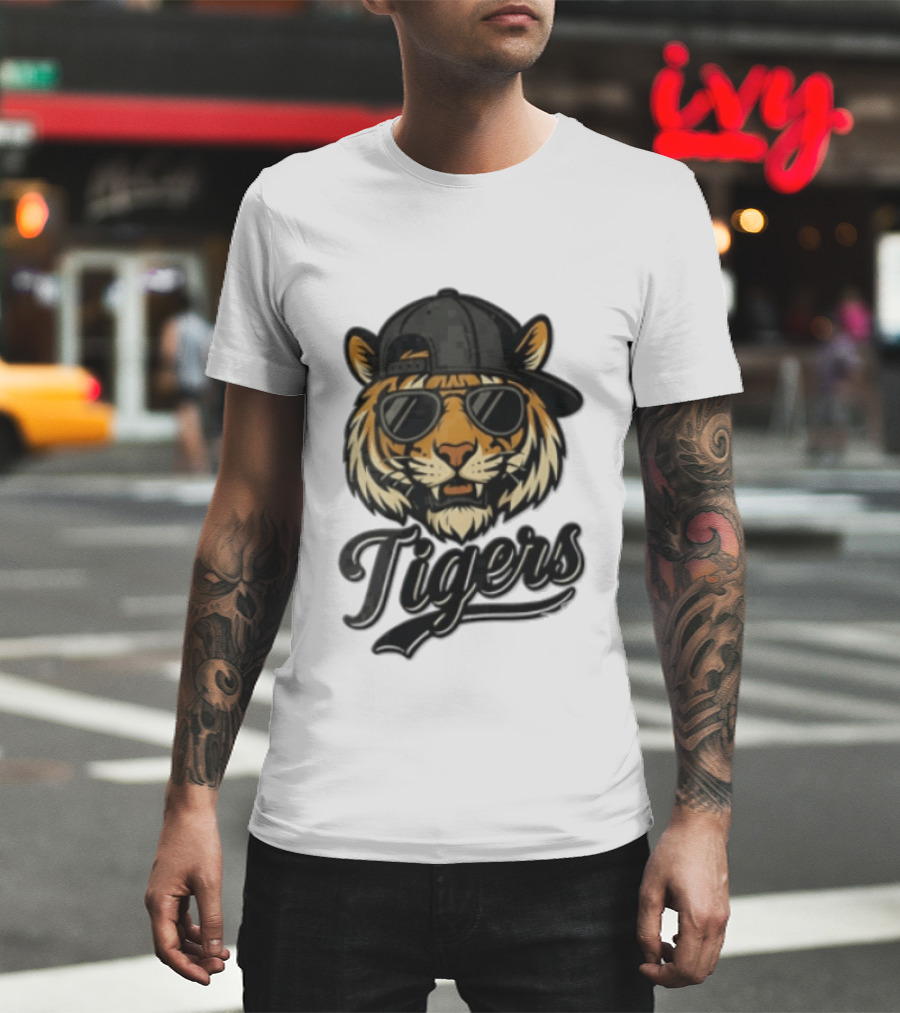 Tiger Sunglasses Baseball Cap Cool Cat T-Shirt