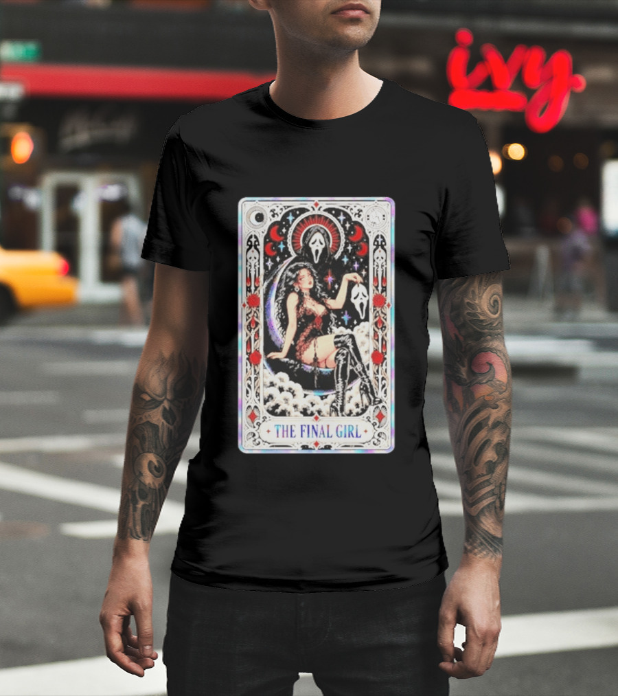 The Final Girl Ghostface Scream Tarot Card Aesthetic T-Shirt