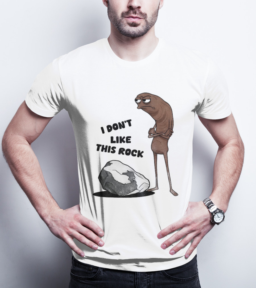 Marcus The Worm I Don't Like This Rock Grumpy Cartoon Expression T-Shirt