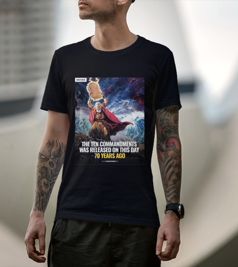 The Ten Commandments 1956 Cecil B. DeMille Epic Moses Parting Sea Anniversary T-Shirt