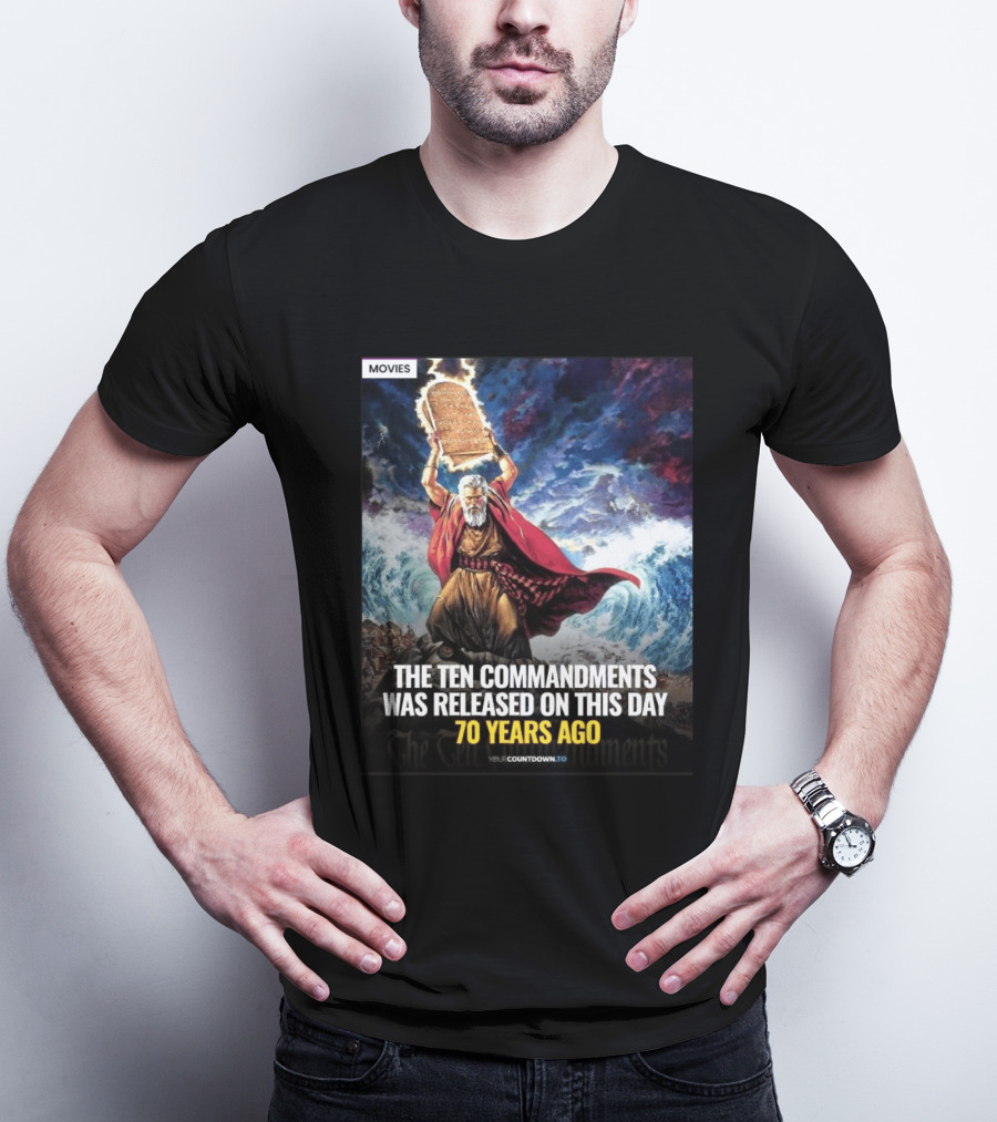 The Ten Commandments 1956 Cecil B. DeMille Epic Moses Parting Sea Anniversary T-Shirt