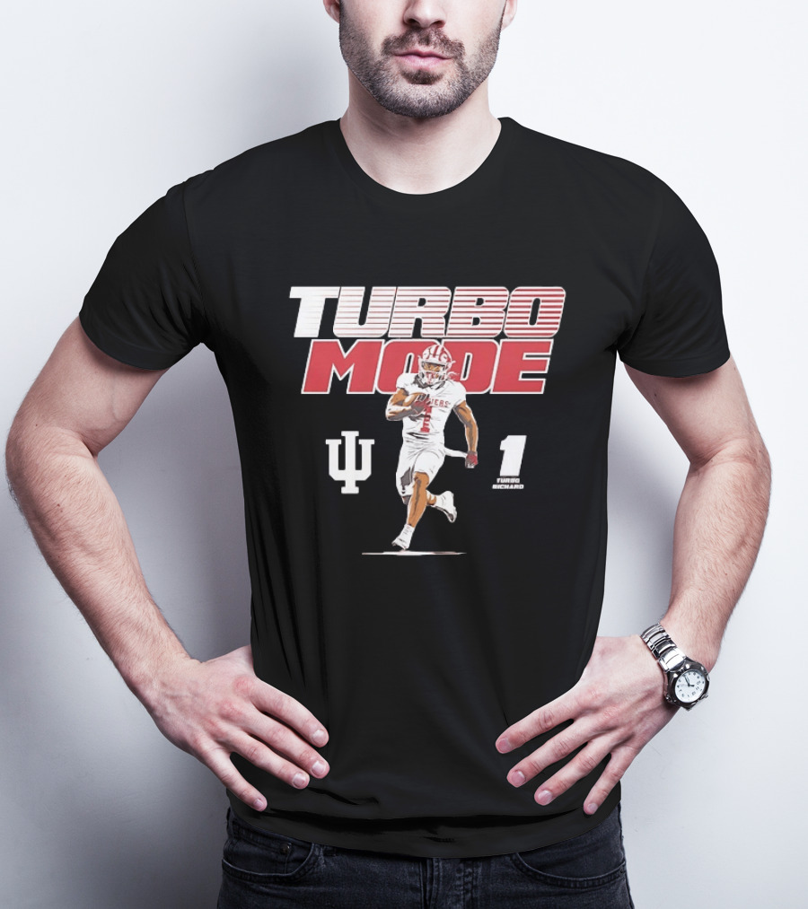 Turbo Richard Number 1 Indiana Hoosiers Turbo Mode College Football T-Shirt