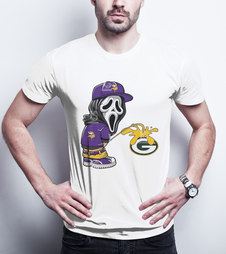 Minnesota Vikings Ghostface Piss On Green Bay Packers T-Shirt