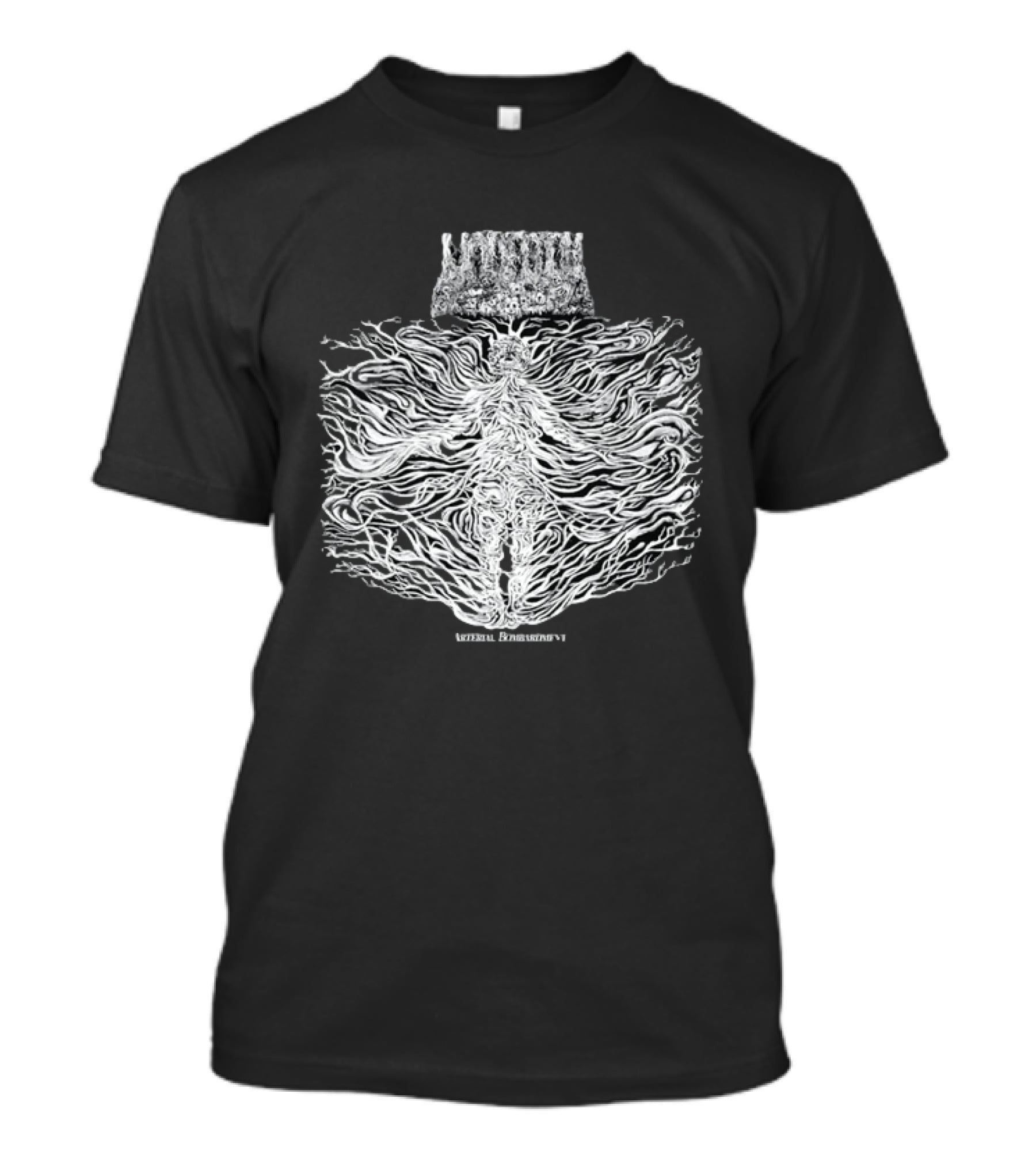 Liturgy Arterial Bombardment Black Metal Abstract Tree Roots Forming Human Shape T-Shirt