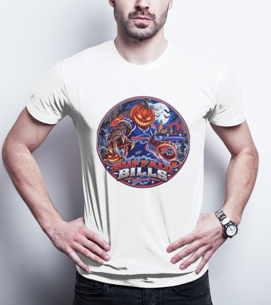 Buffalo Bills Halloween Jack O' Lantern Spooky Night Football T-Shirt