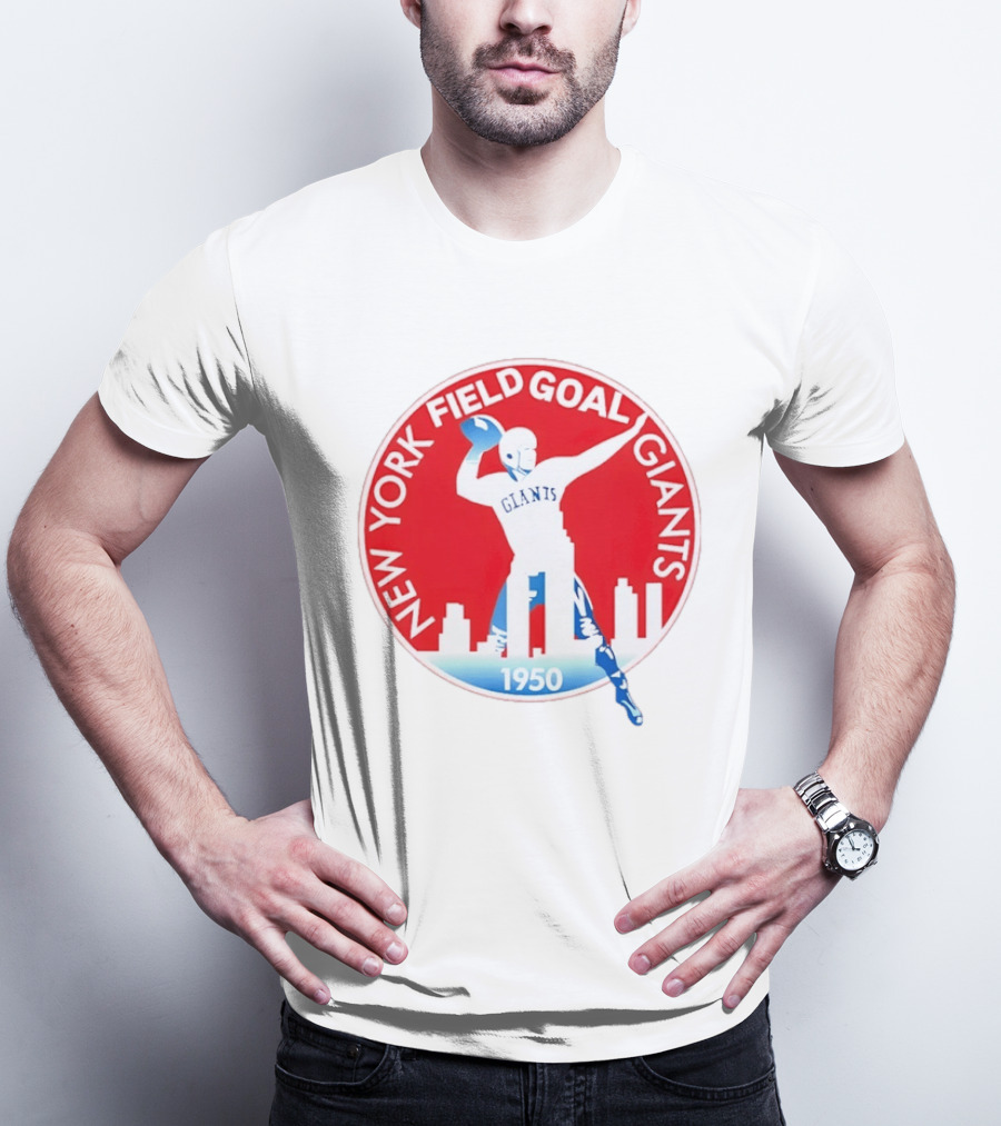 New York Field Goal Giants 1950 Football Red Skyline T-Shirt