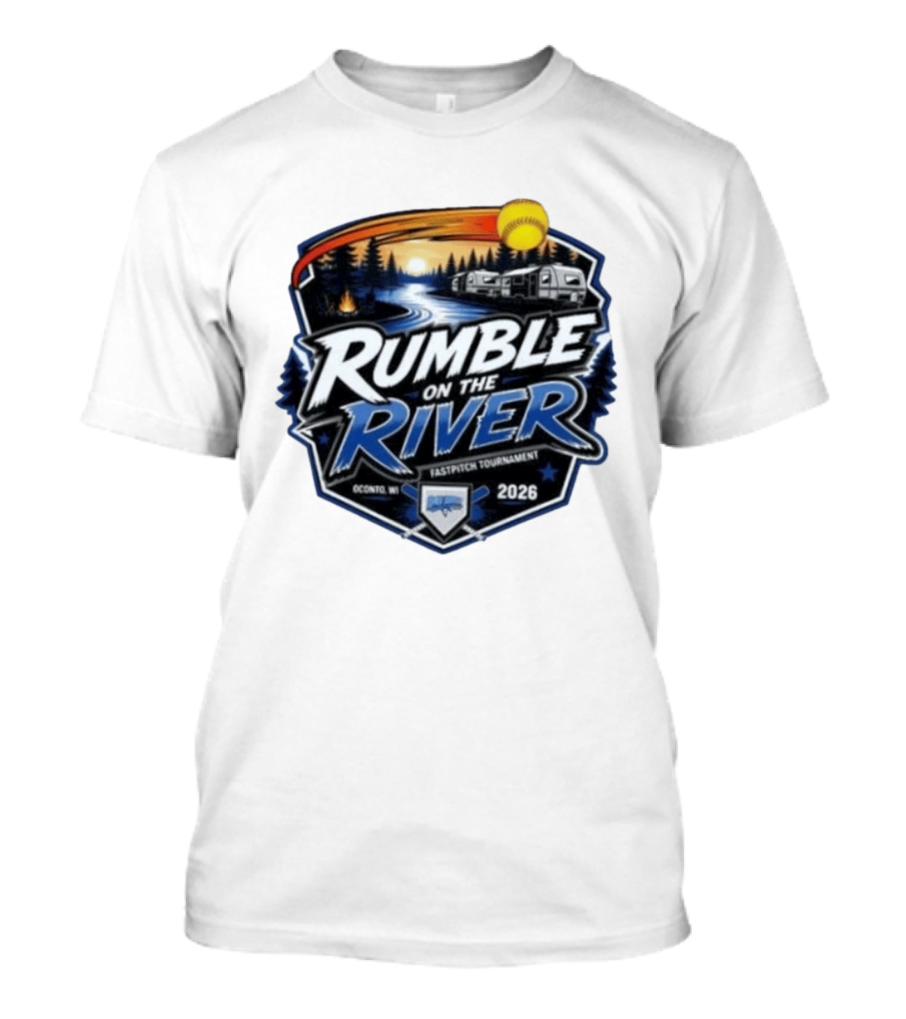 Rumble On The River Fastpitch Tournament Oconto WI 2026 T-Shirt