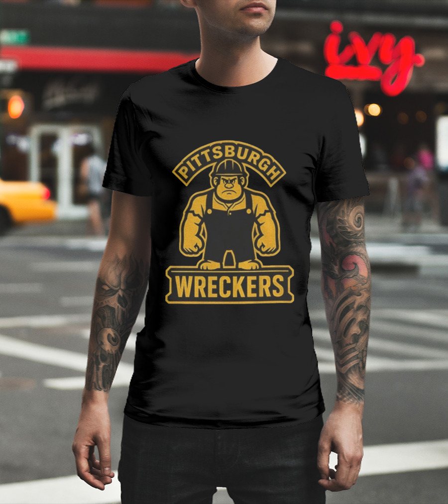 Pittsburgh Wreckers Steelers Pro Football Worker T-Shirt