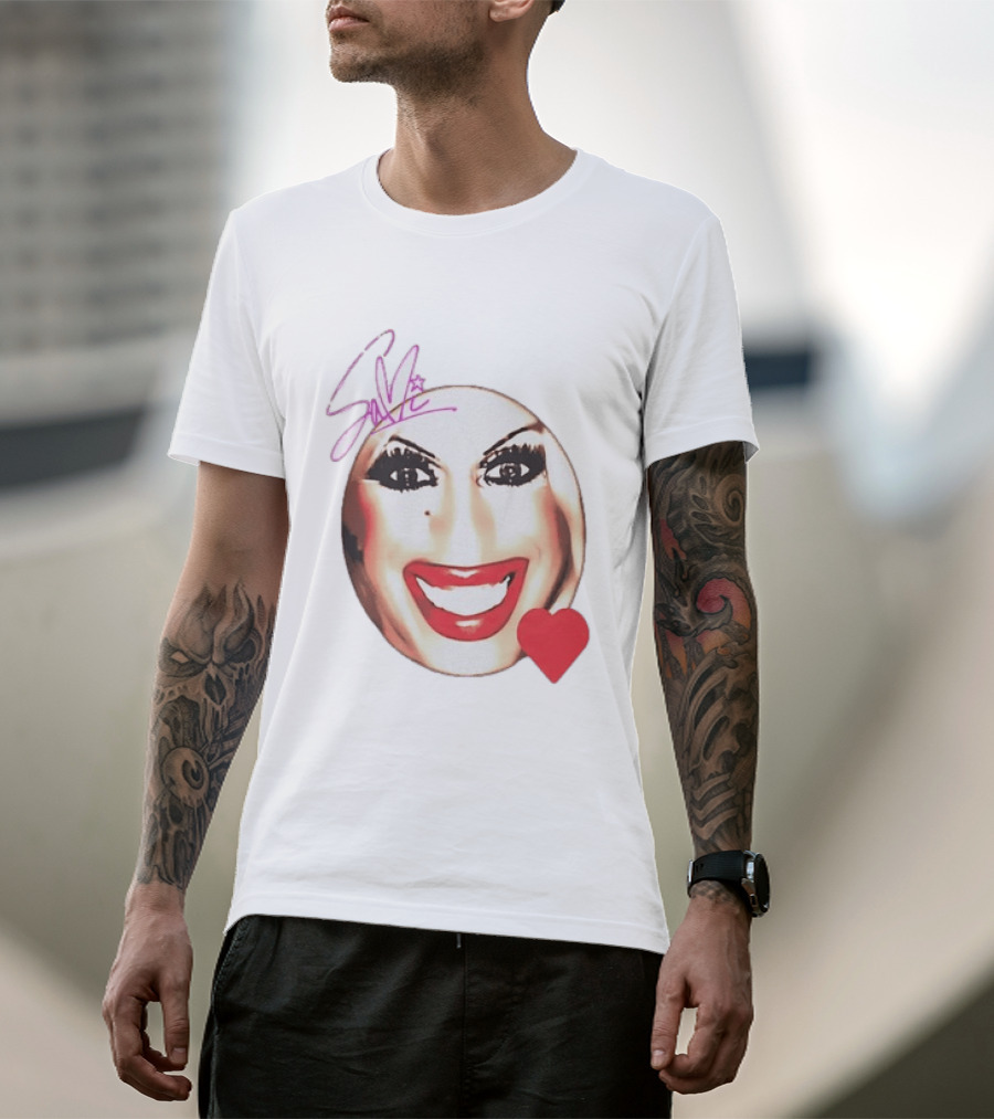 Save Signature Heavy Makeup Smile Red Heart T-Shirt