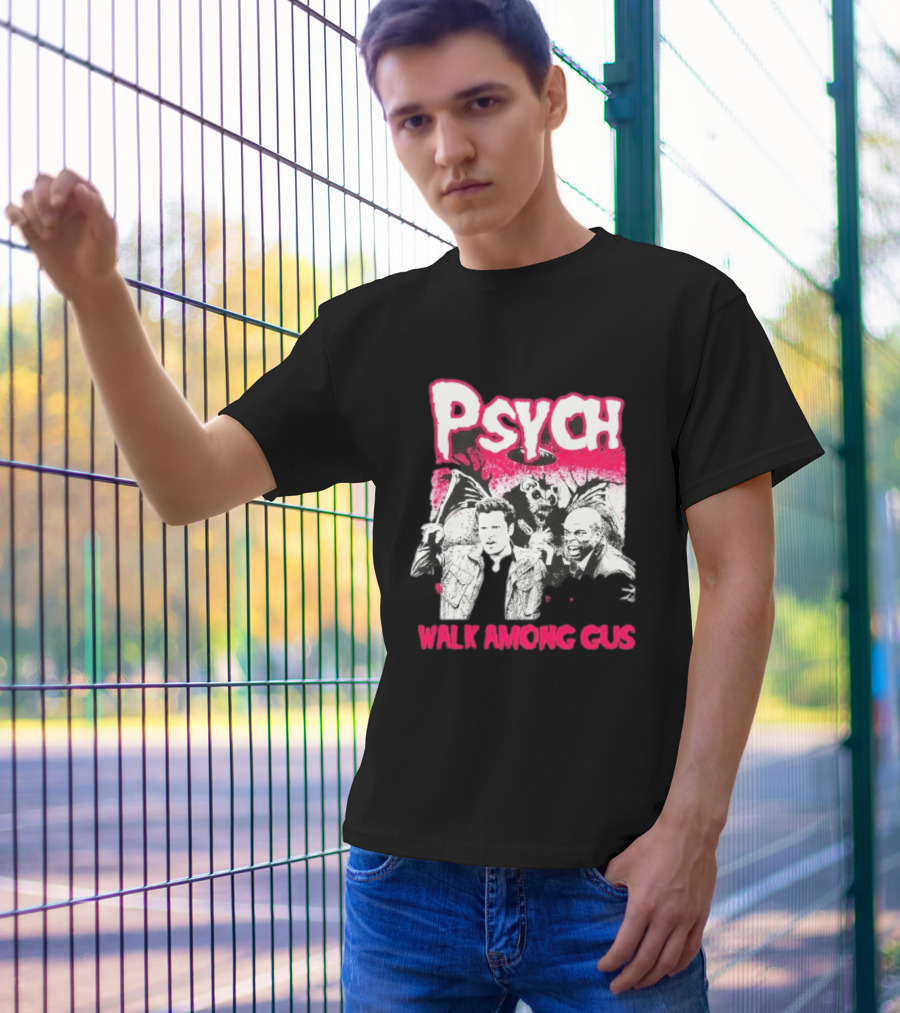 Psych Walk Among Gus Shawn Spencer Burton Guster Comic T-Shirt