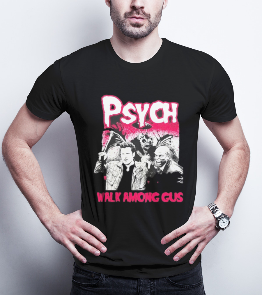 Psych Walk Among Gus Shawn Spencer Burton Guster Comic T-Shirt