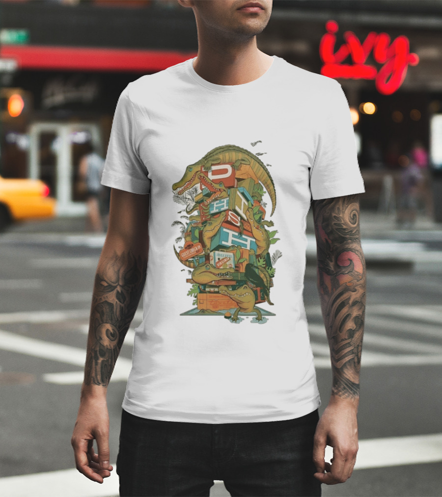 Phish Guest Check Richmond Virginia Alligator Concert Stacked Blocks T-Shirt