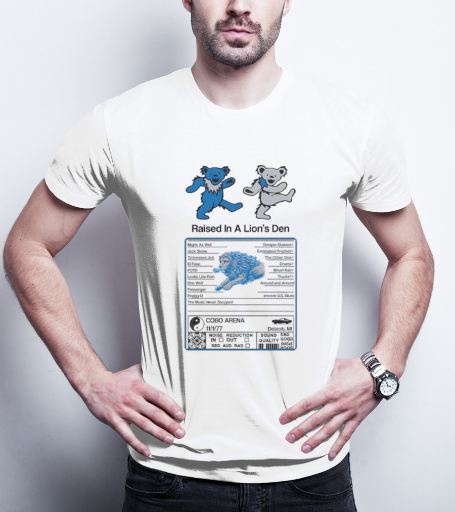 Grateful Dead Dancing Bears Raised In A Lion's Den Psychedelic Nutrition Facts T-Shirt