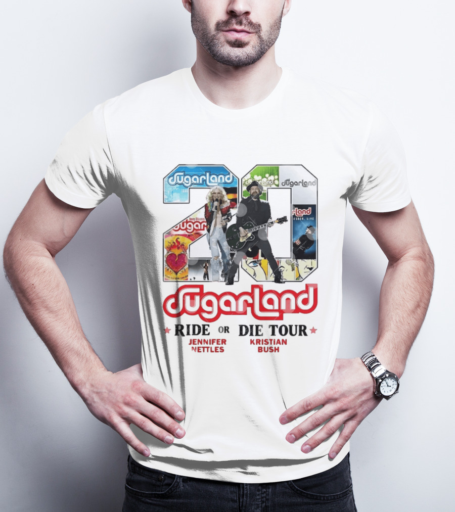 Sugarland Ride Or Die Tour 20 Featuring Jennifer Nettles Kristian Bush T-Shirt