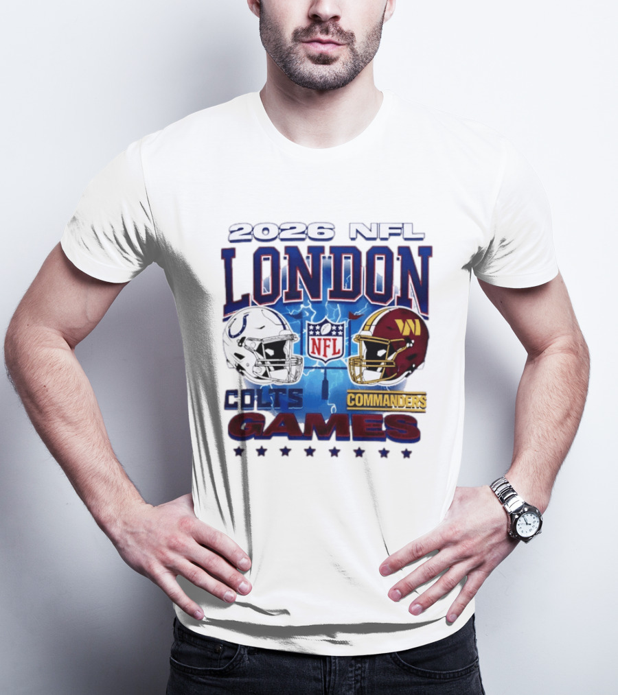 2026 NFL London Colts Commanders Games Helmets T-Shirt