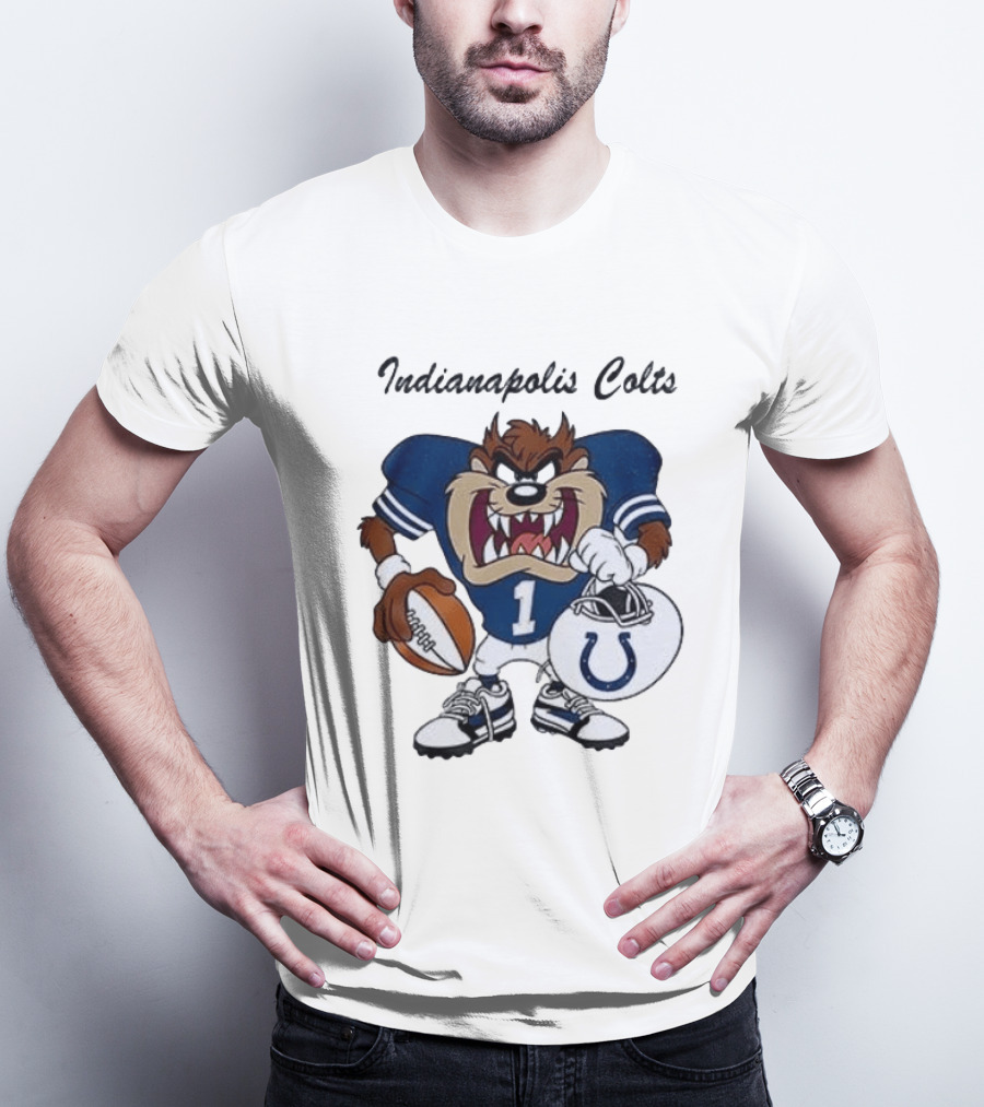Indianapolis Colts Looney Tunes Taz Football Character Collaboration T-Shirt