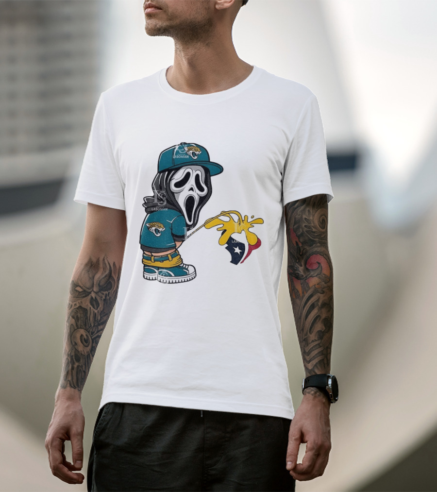 Jacksonville Jaguars Ghostface Pissing On Houston Texans T-Shirt