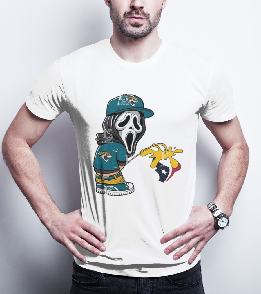 Jacksonville Jaguars Ghostface Pissing On Houston Texans T-Shirt