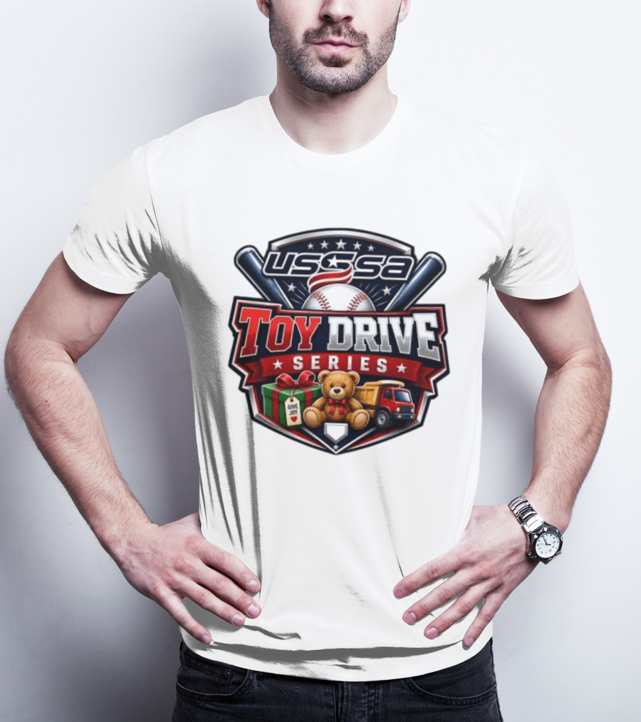 USSSA Toy Drive Series Teddy Bear Truck Give Joy Baseball Tournament T-Shirt