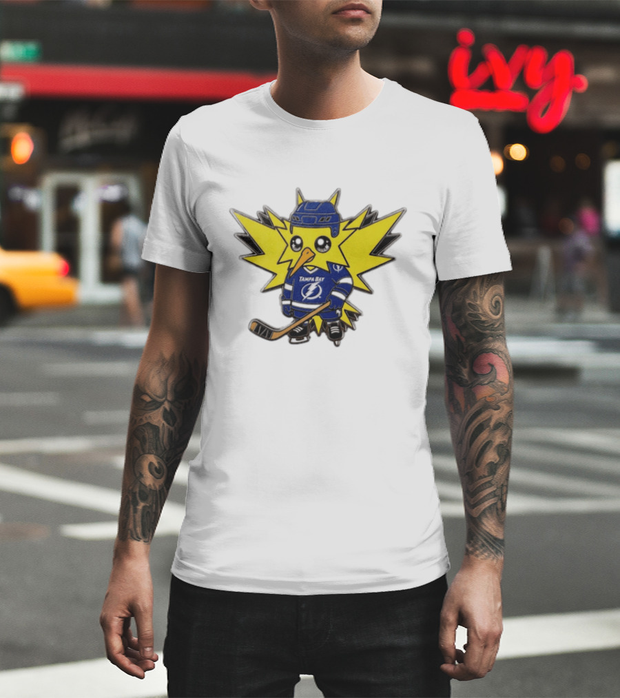Zapdos Tampa Bay Lightning NHL Pokemon Hockey Cartoon T-Shirt