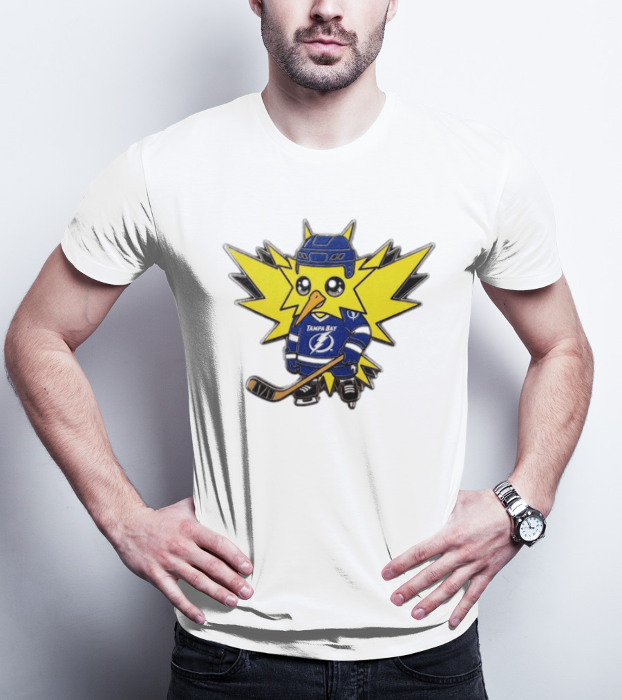 Zapdos Tampa Bay Lightning NHL Pokemon Hockey Cartoon T-Shirt