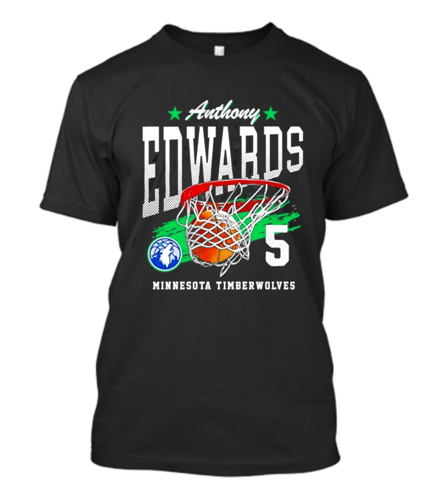 Anthony Edwards 5 Minnesota Timberwolves Basketball Net And Hoop T-Shirt