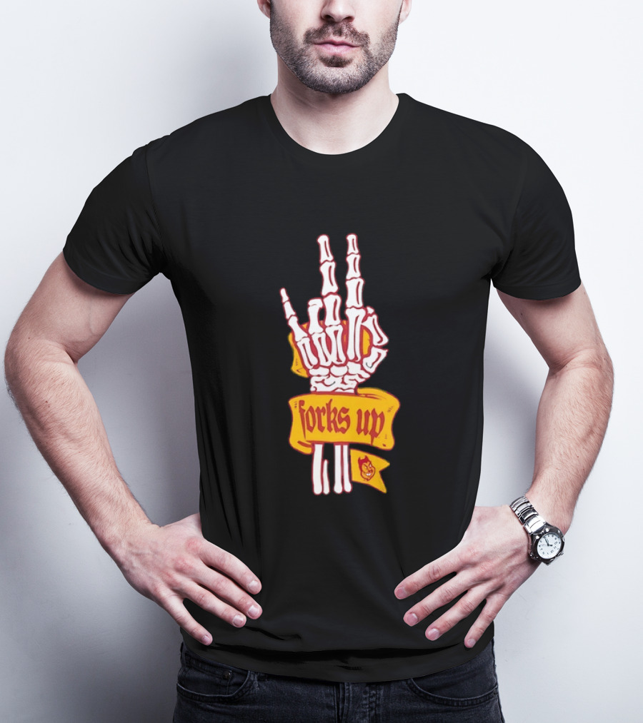 Arizona State Sun Devils Forks Up Skeleton Hand Fan Gear T-Shirt
