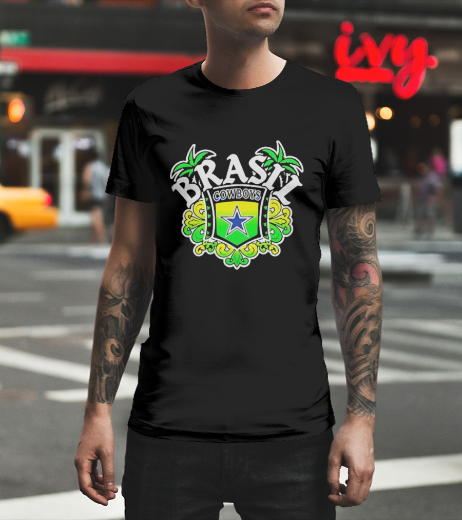 Brasil Cowboys Brazil Badge Palm Stars T-Shirt
