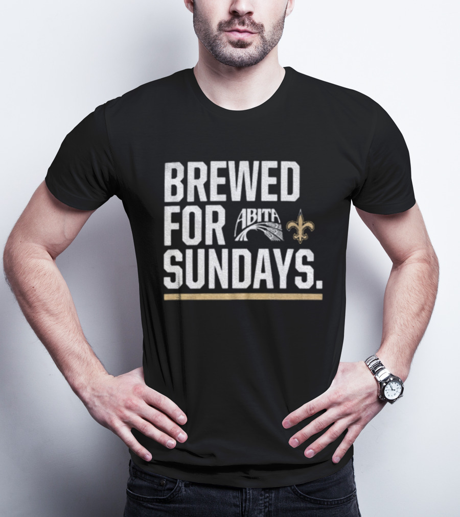 Brewed For Sundays New Orleans Saints Fleur De Lis Abita T-Shirt