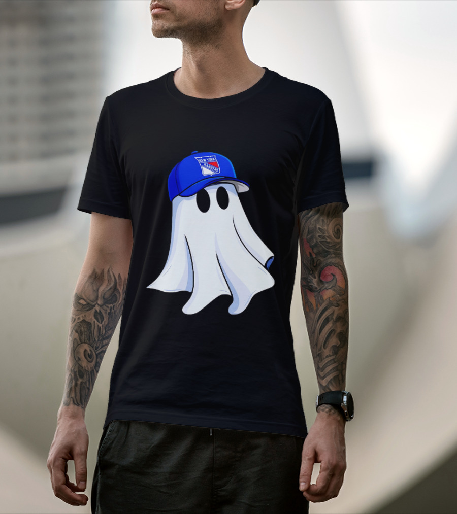 New York Rangers Ghost With Blue Cap Halloween T-Shirt
