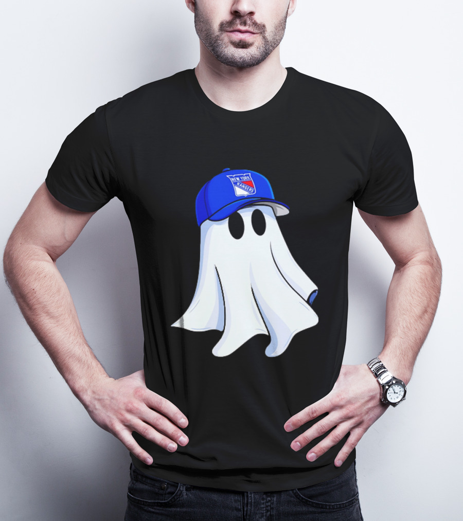 New York Rangers Ghost With Blue Cap Halloween T-Shirt