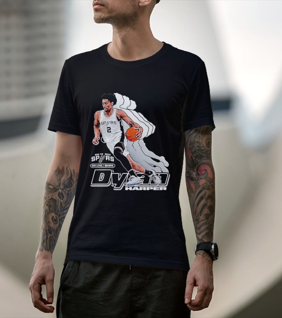 Dylan Harper Number 2 San Antonio Spurs NBA 500 Level @NBPA T-Shirt