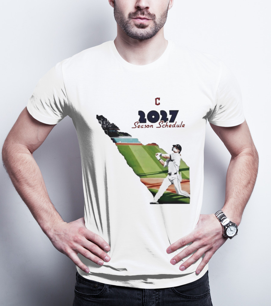 Cleveland Baseball 2027 Season Schedule Batter Action T-Shirt