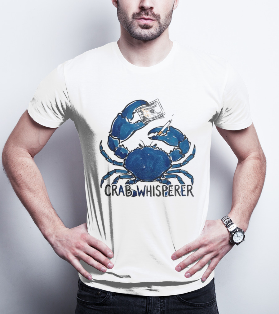 Crab Whisperer Blue Crab Holding Paintbrush Meme T-Shirt