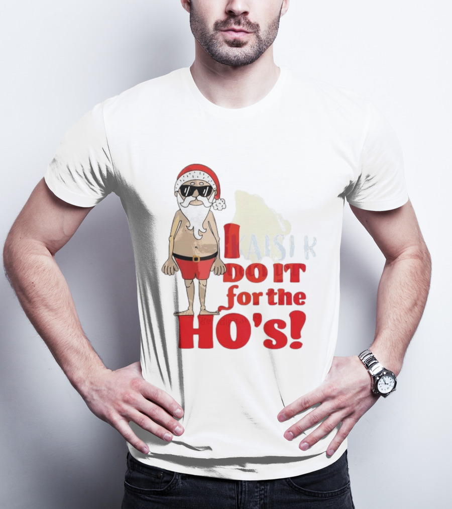 Santa Claus I Do It For The Ho's Funny Christmas Topless Sunglasses T-Shirt