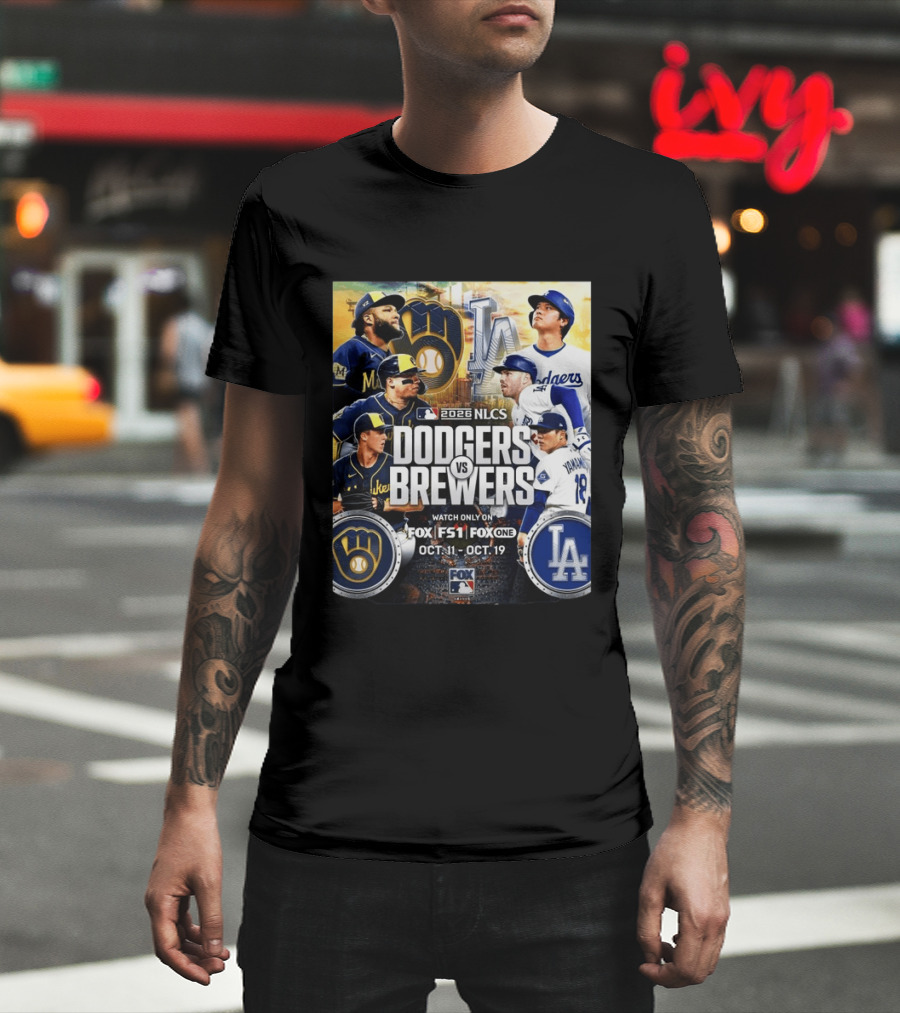 2026 NLCS Dodgers Vs Brewers MLB Showdown On Fox Oct 11 19 T-Shirt